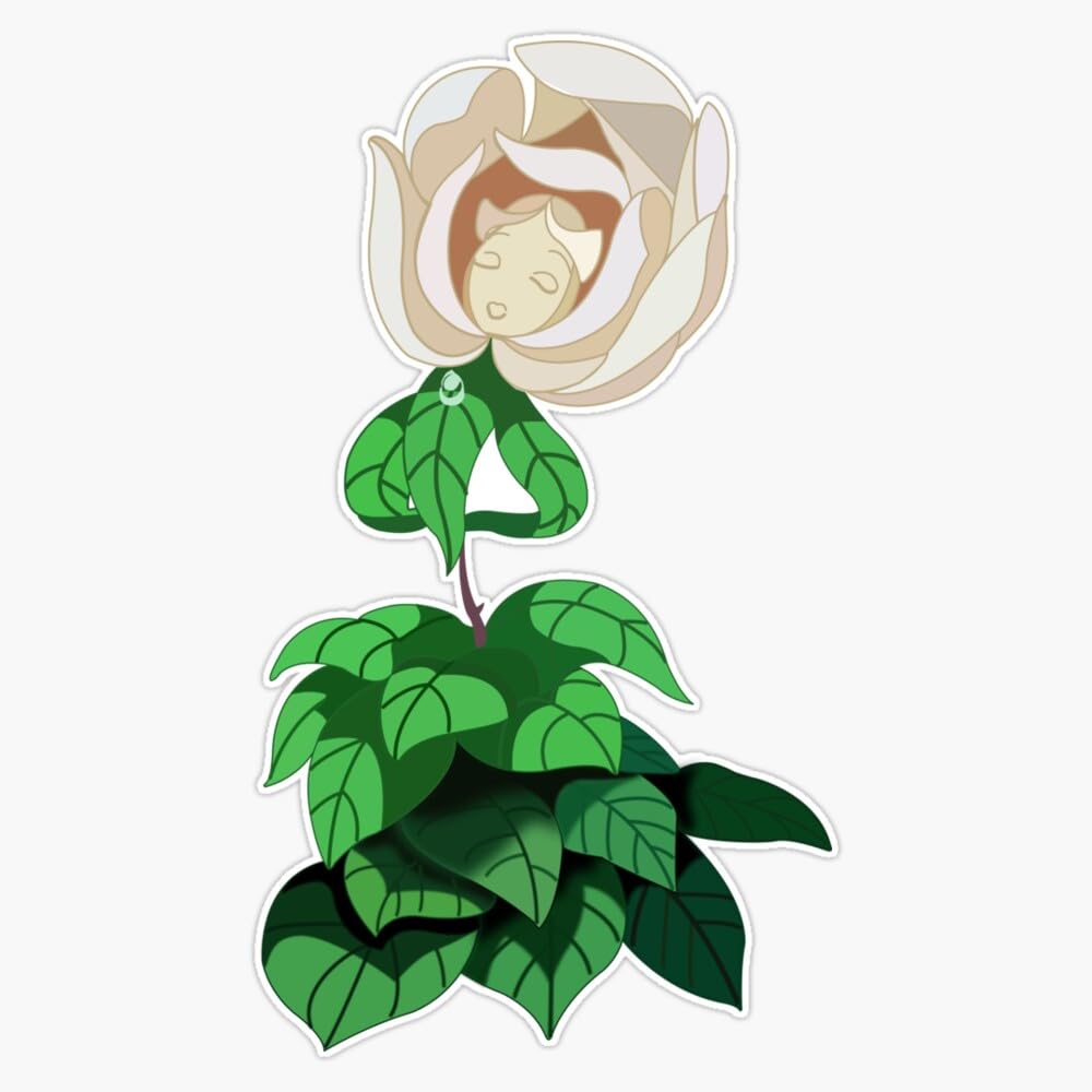 Magnet Alice in Wonderland 1951 White Rose Golden Afternoon Vinyl Decal Magnetic Sticker 5"