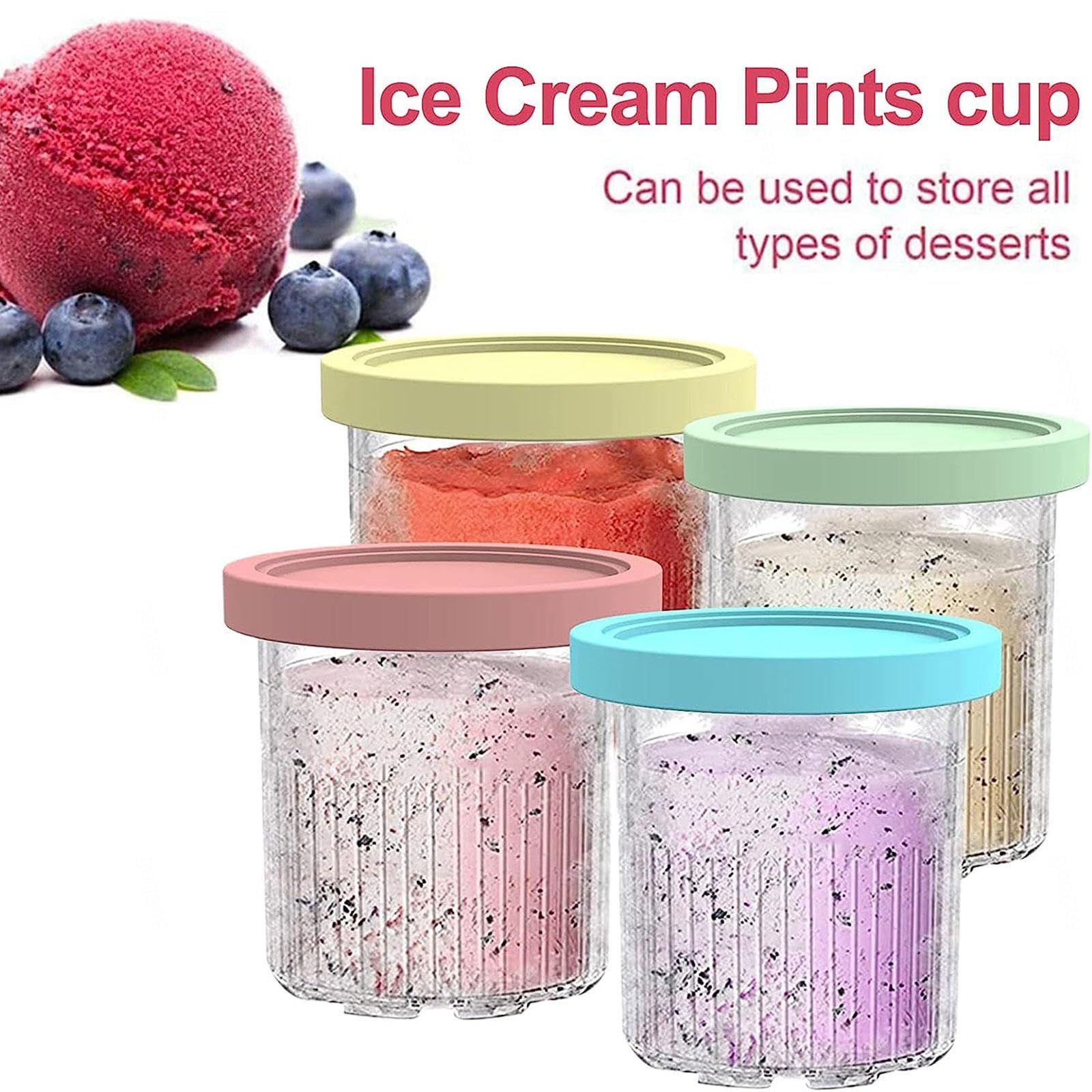 EVANEM Creami Pint Containers, for Creami Ninja,24 OZ Pint Containers with Lids Safe and Leak Proof Compatible with NC501 Series Ice Cream Makers