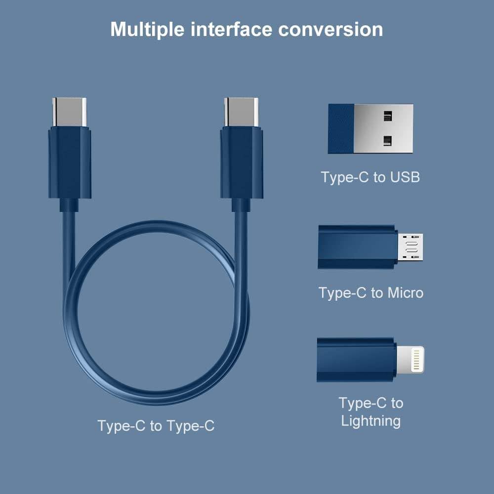 Generic 6 in 1 USB Adapter Cable Conversion Storage Box, Blue