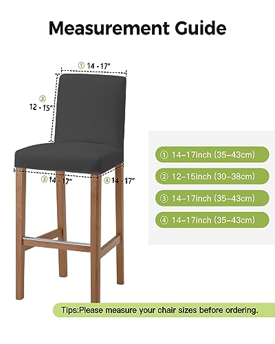 IDOWMAT Bar Stool Cover with Back - Stretch Washable Chair Covers Gold Gray Marble Abstract Ink Art Painting Chairs Slipcover for Kitchen Pub Dining Room Cafe, 4 Pack