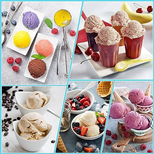 EVANEM 2/4/6PCS Creami Deluxe Pints, for Ninja Pints,16 OZ Ice Cream Container Airtight and Leaf-Proof Compatible NC301 NC300 NC299AMZ Series Ice Cream Maker,Gray+Blue-2PCS