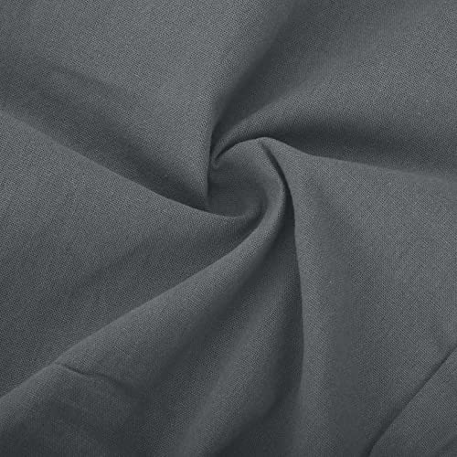 GiliGiliso Mens Fashion Solid Casual Elastic Waistband Pocket Cotton Linen Panel Trousers Pants Men's Big & Tall T-Shirts Dark Gray, M