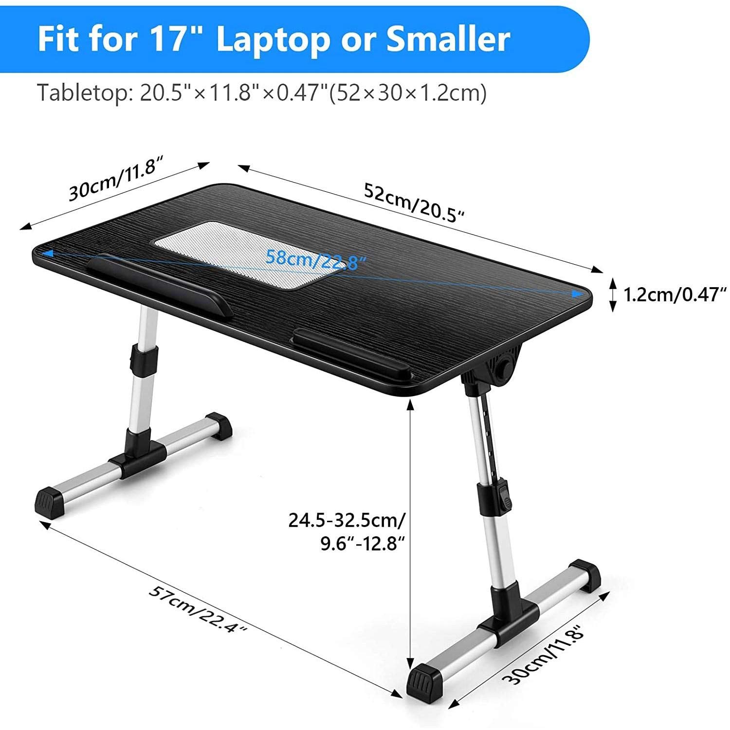 BoxWave Stand and Mount Compatible with Lenovo LOQ 16" Intel (RTX 4050) - True Wood Laptop Bed Tray Stand, Desk for Comfortable Work in Bed. - Jet Black