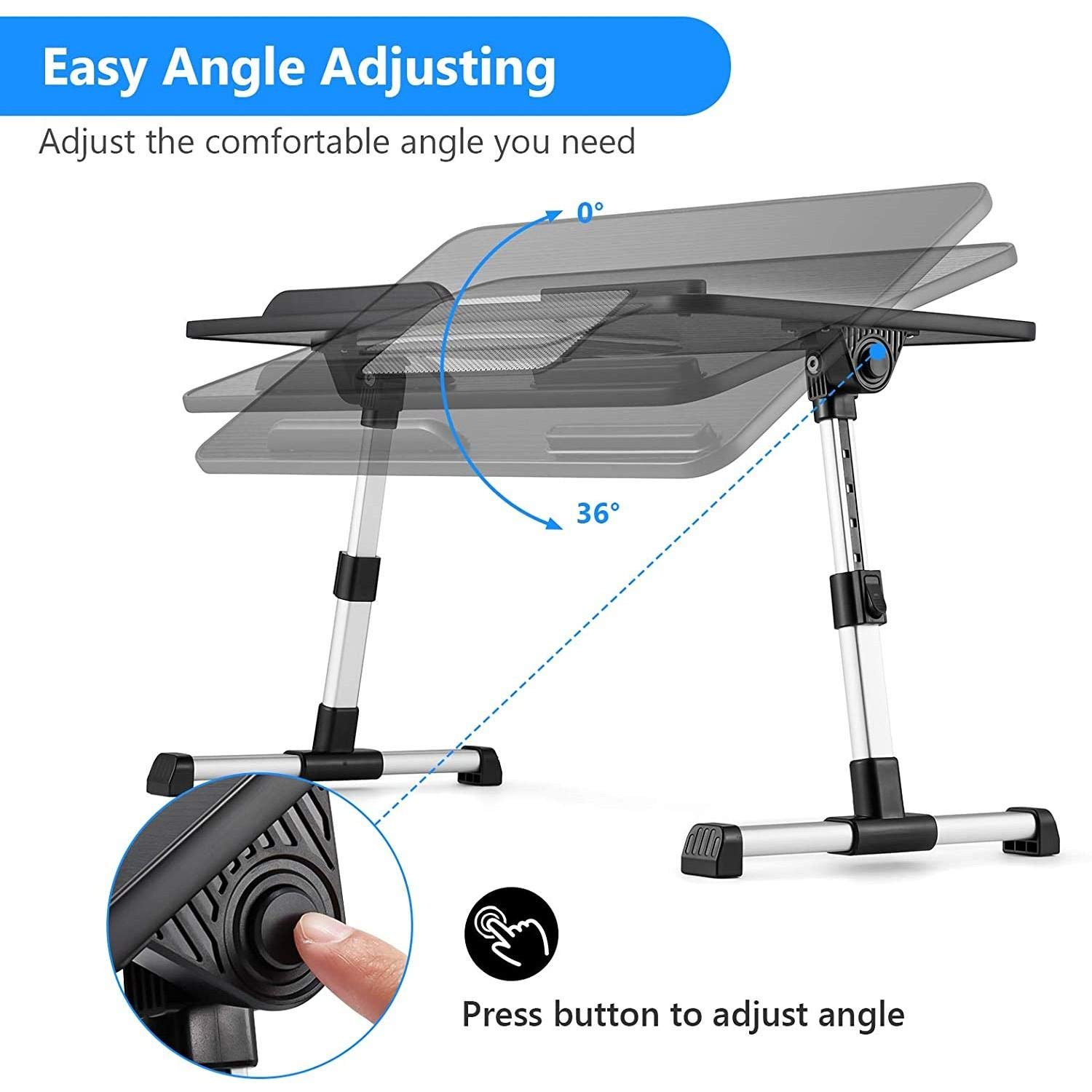 BoxWave Stand and Mount Compatible with Lenovo LOQ 16" Intel (RTX 4050) - True Wood Laptop Bed Tray Stand, Desk for Comfortable Work in Bed. - Jet Black