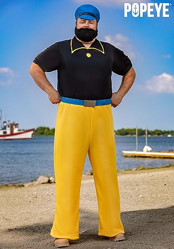 Plus Size Brutus Popeye Men's Costume | Cartoon Character Costumes 2X Multicolor