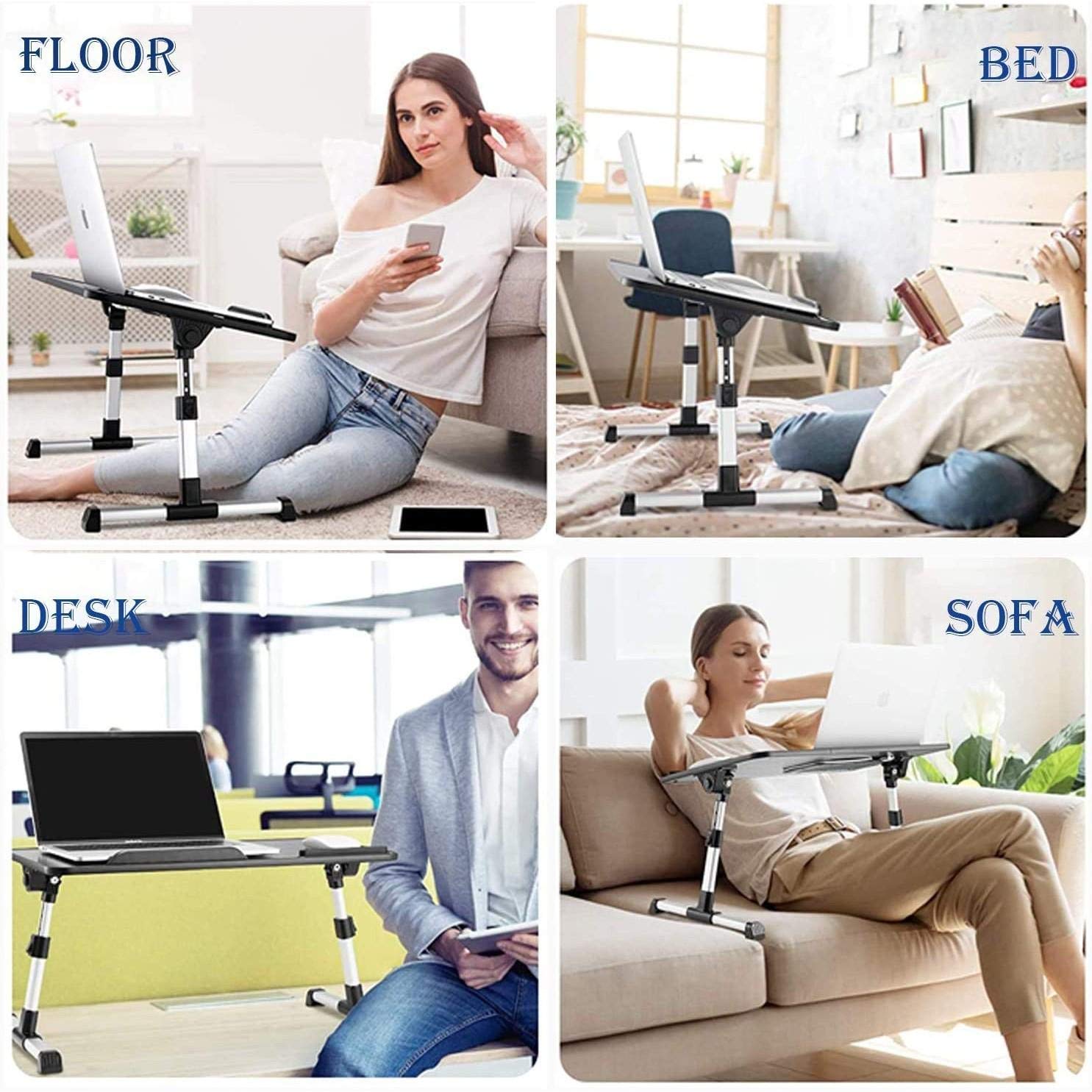 BoxWave Stand and Mount Compatible with Lenovo LOQ 16" Intel (RTX 4050) - True Wood Laptop Bed Tray Stand, Desk for Comfortable Work in Bed. - Jet Black