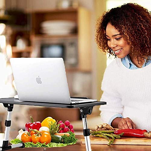 BoxWave Stand and Mount Compatible with Lenovo LOQ 16" Intel (RTX 4050) - True Wood Laptop Bed Tray Stand, Desk for Comfortable Work in Bed. - Jet Black