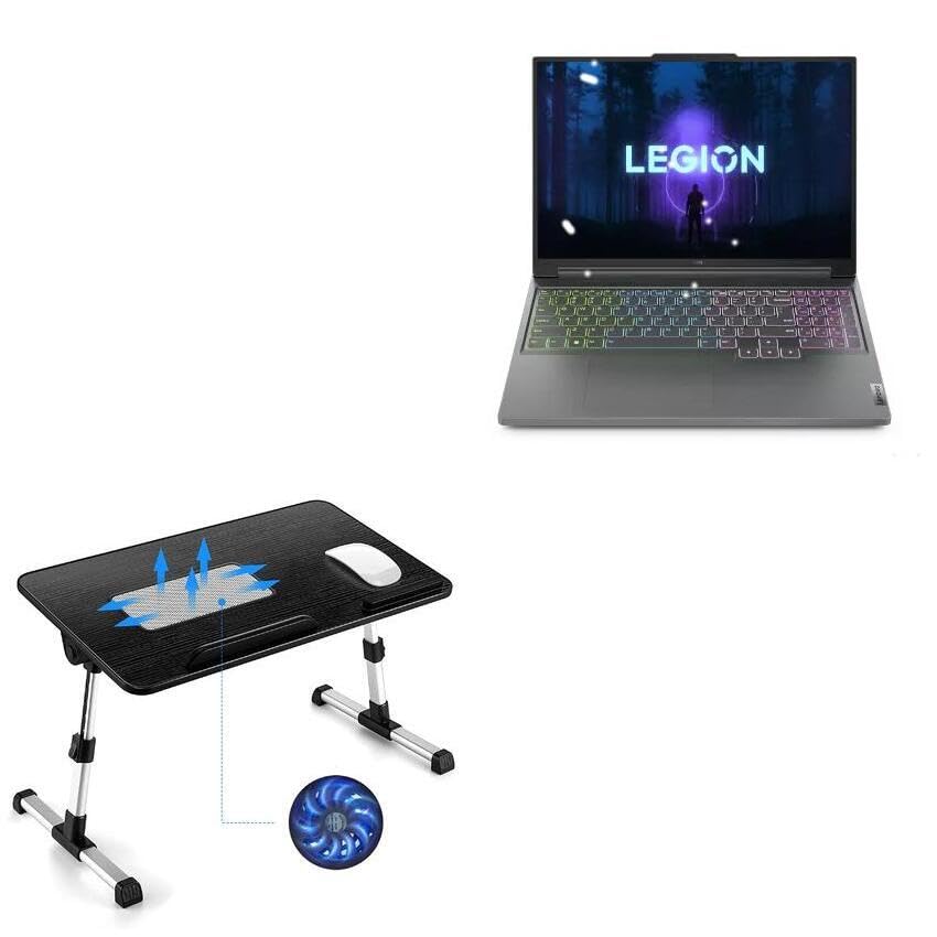 BoxWave Stand and Mount Compatible with Lenovo Legion Pro 5i (RTX 4050) - True Wood Laptop Bed Tray Stand, Desk for Comfortable Work in Bed. - Jet Black
