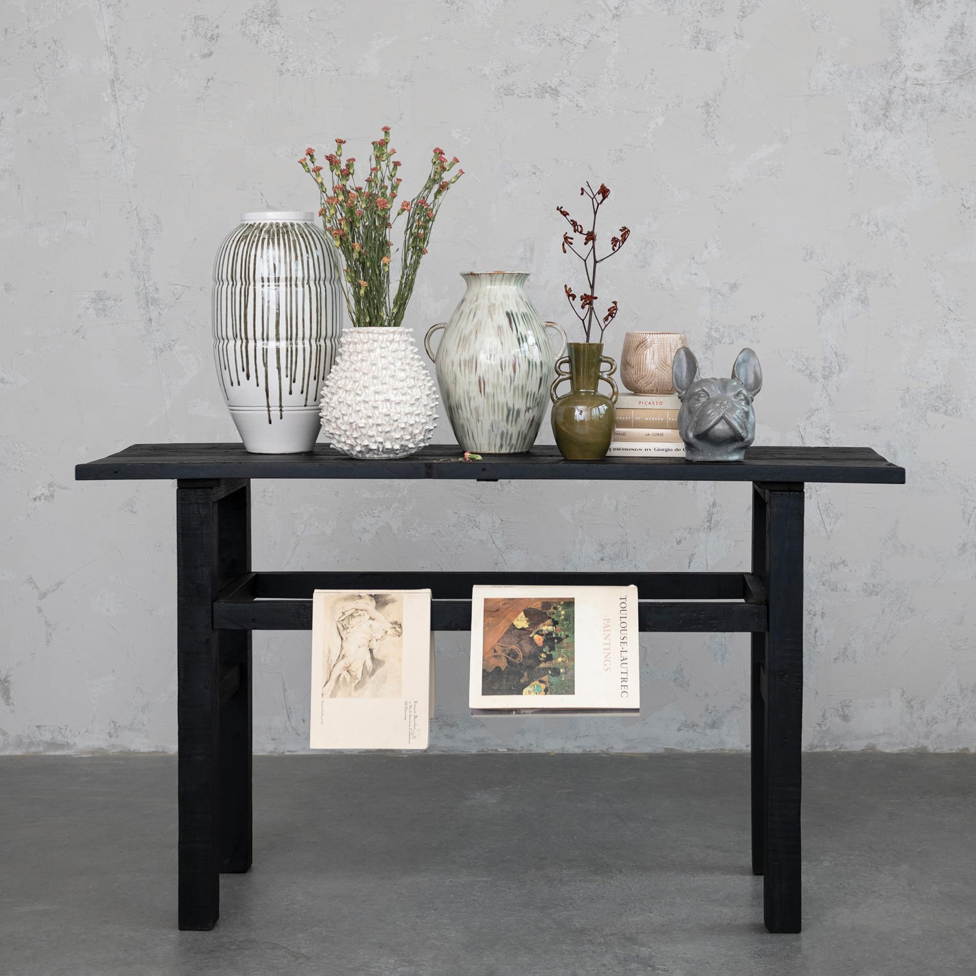 Creative Co-Op, Black Rustic Reclaimed Wood Console Table