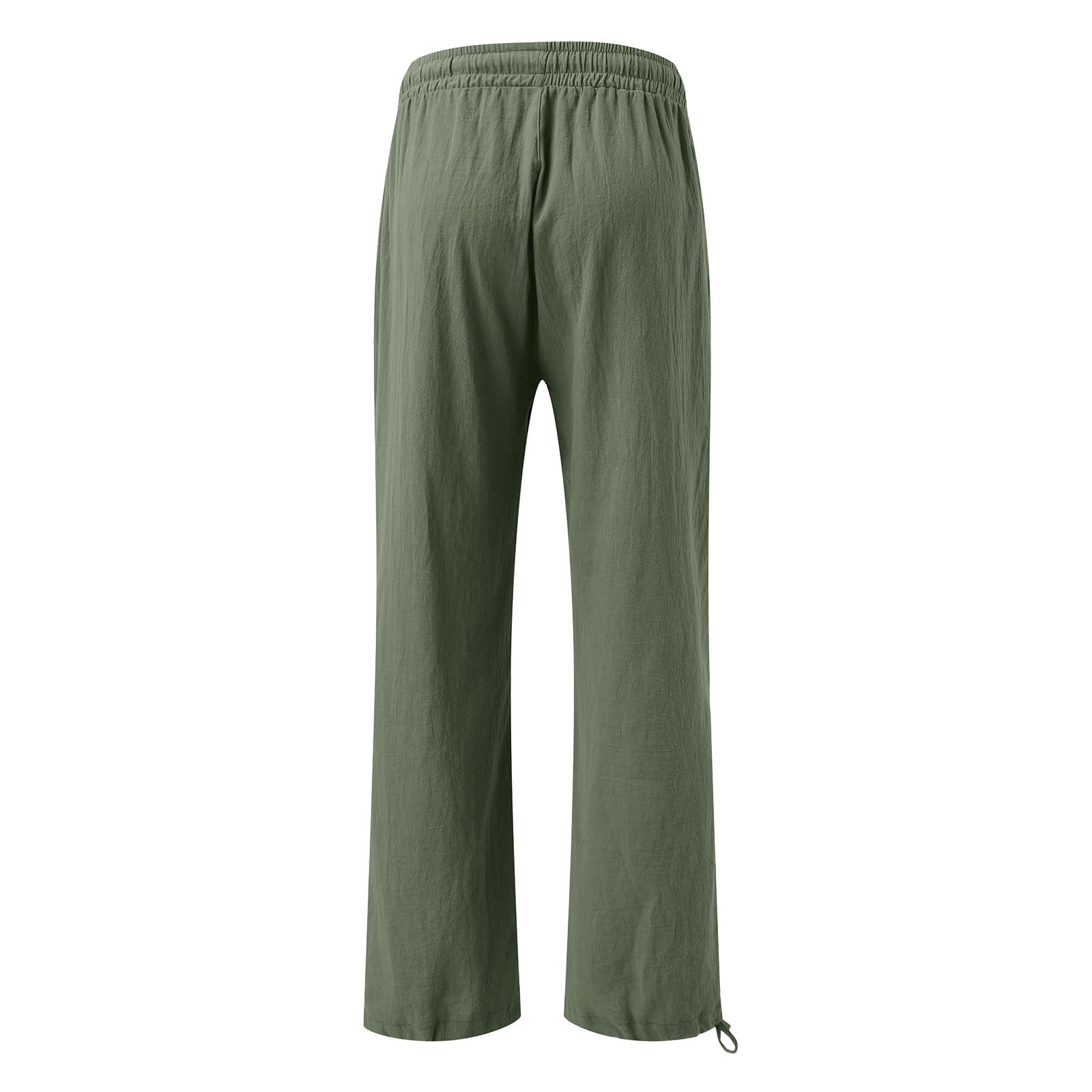Linen Wide Leg Palazzo Pants - Summer Boho Beach Casual Pants with Pockets, High Waisted, Elastic Waist, Drawstring, Comfy Loose Trousers