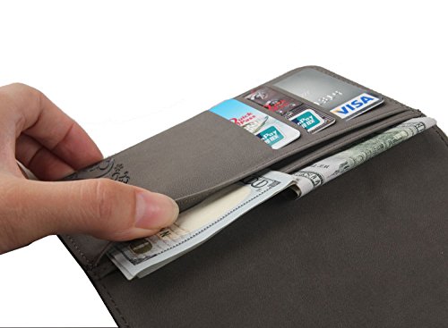Cheshaoping Genuine Leather Case for Emporia Happy E30 1.8" Wallet Premium Flip Protection Cover Skin Pouch with Card Slot (Dark Red)