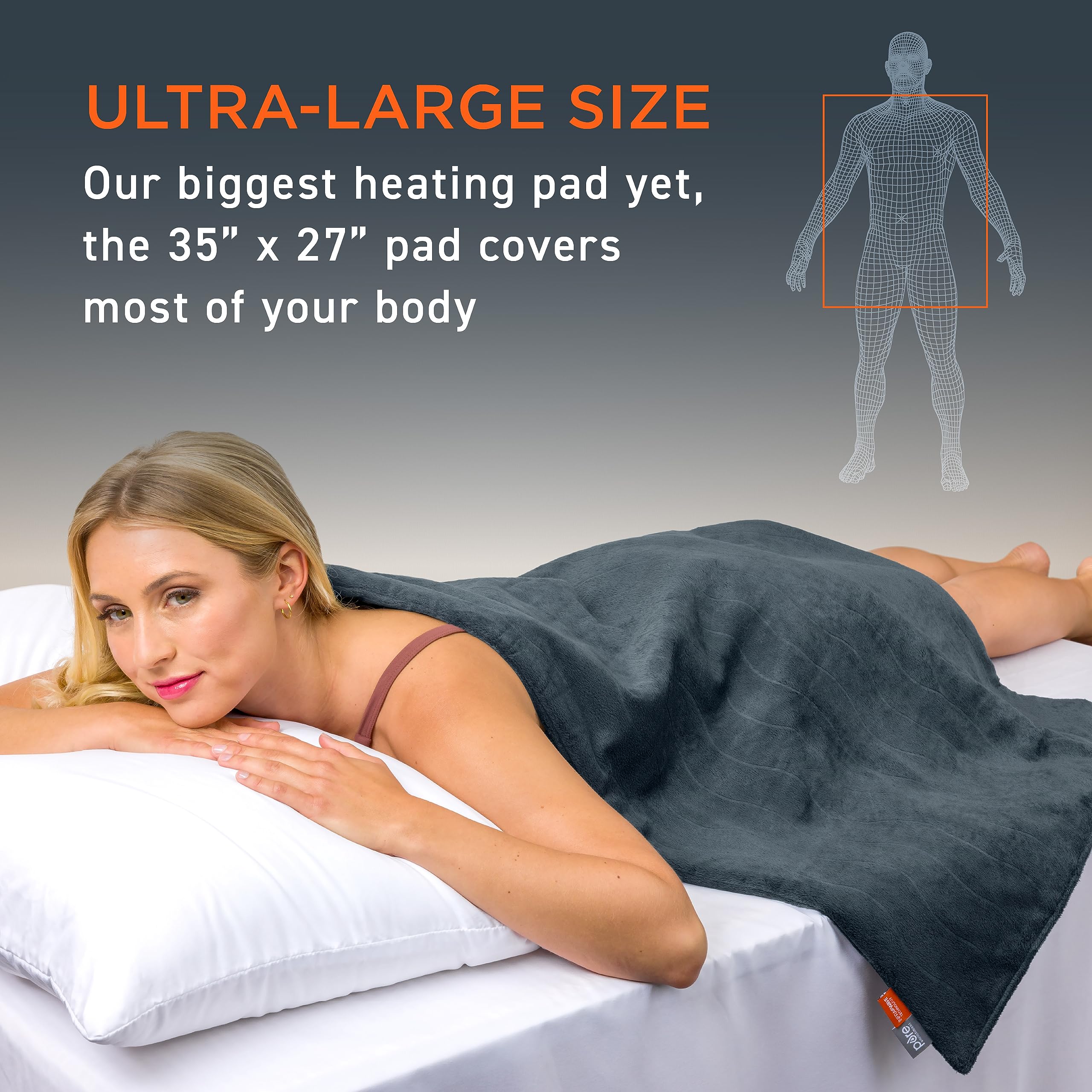 Pure Enrichment PureRelief Pro Far Infrared Oversized Body Wrap - 35” x 27” Full-Body Infrared Heating Pad for Back Pain, Shoulder Aches, Neck Strains, & Soreness in Knees, Abdomen, Chest, & Legs