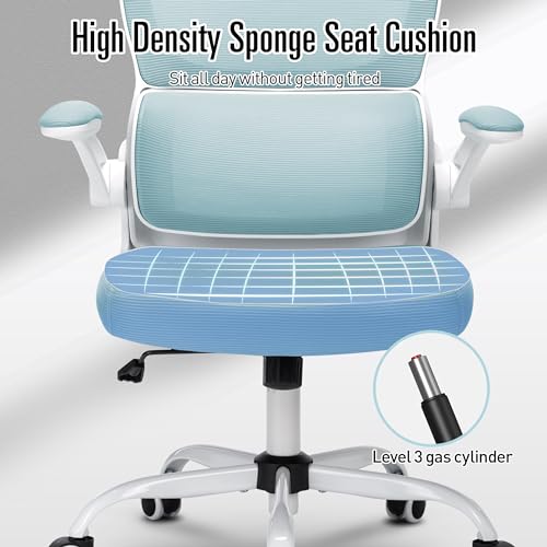 SOMEET Office Chair, Ergonomic Mesh Office Chair with Adjustable Headrest and Arms, High Back Ergonomic Desk Chair with Lumbar Support, Comfortable Home Office Desk Chairs with Tilt Lock (Blue)