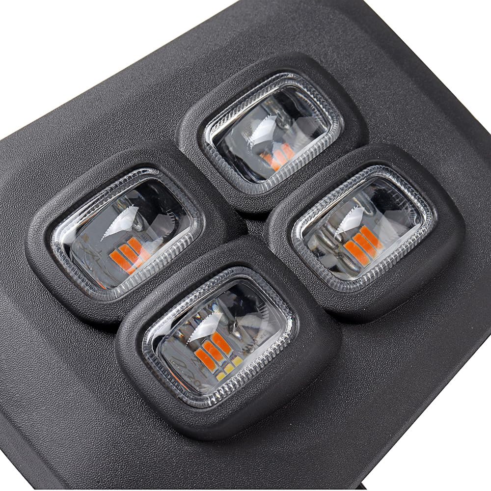 AMOPA Compatible with Toyota Tacoma SR SR5 Limited TRD Off-road Trd Sport 2016-2022 Driver Passenger White LED Daytime Running Light DRL Fog Lamp Bezel Amber Turn Signal Switchback Waterproof