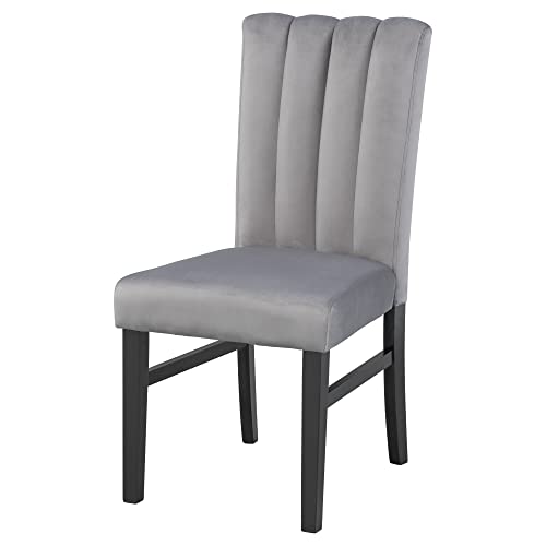 DHHU 6-Piece Dining Set, Modern Rectangular Marble Veneer Table and 4 Flannelette Upholstered Chairs 1 Bench for Living Furniture, Guest Room, Home Bar, and Kitchen, B-White+Gray