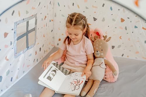 You Little Cutie Kids Popup Play Tent, No Setup Required, Neutral Color, 4x4x4' (terrazzo)