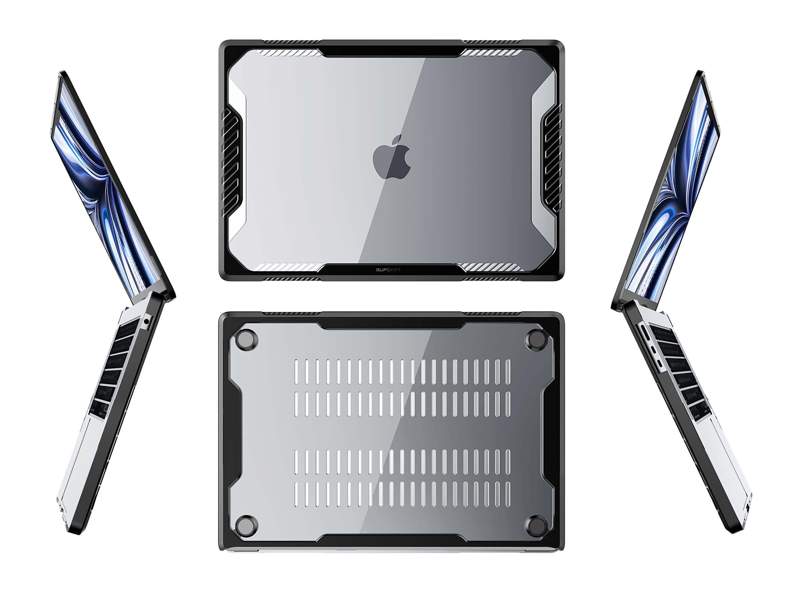 SUPCASE for MacBook Air 15 Inch Case 2025/2024/2023 (Unicorn Beetle), M4 A3241 / M3 A3114 / M2 A2941 Heavy Duty Shockproof Rugged Hard Shell Protective Cover for MacBook Air 15" with Touch ID, Black