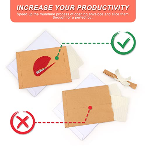 Tamaki 6 Pack Letter Opener Envelope Slitter Set Sharp and Efficient Open Envelopes with Ease (Black/Red/Yellow/Green/Rose/Blue)