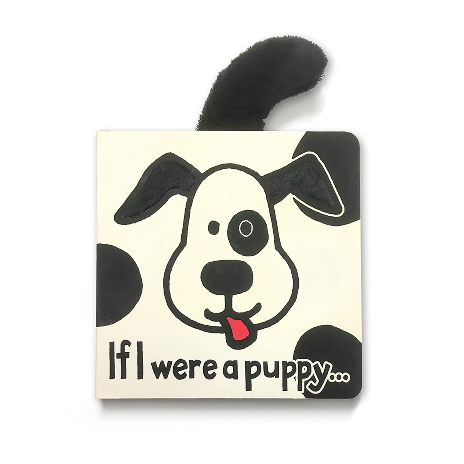 Jellycat If I were a Puppy Board Book and Bashful Black and Cream Puppy Stuffed Animal