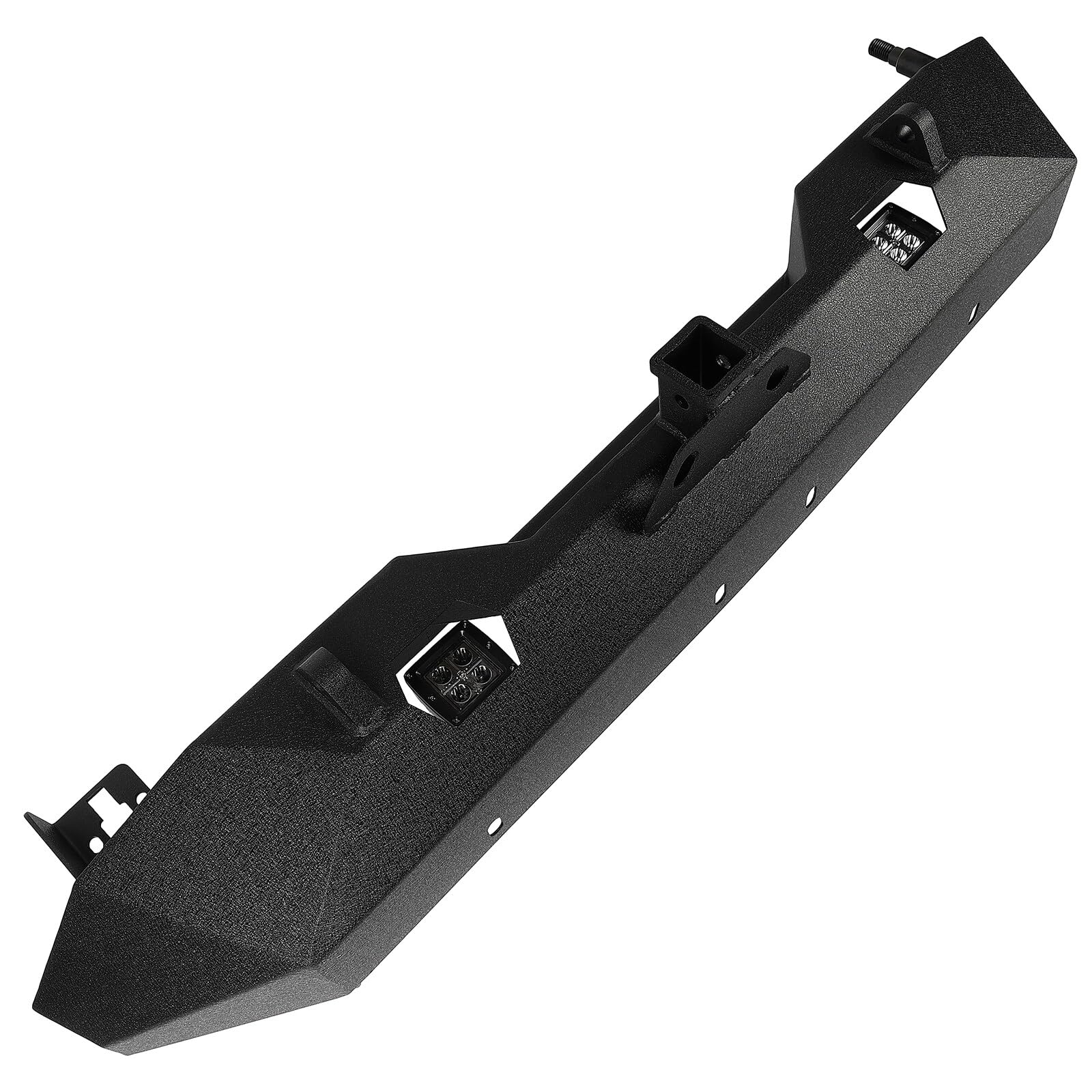 OCPTY Front Bumper and Rear Bumper with and Tire Carrier Fit For 2007-2015 2016-2018 for Jeep Wrangler JK Winch Plate with D-ring LED Lights with and Tire Carrier Texture Black
