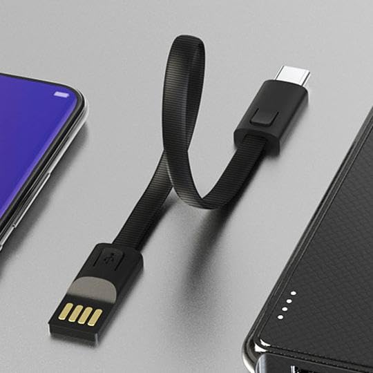 BoxWave Cable Compatible with Lenovo Legion Slim 5 AMD (RTX 4050) - USB Type-C Keychain Charger, Key Ring USB Type-C to Type-A 8 in USB Cable - Jet Black