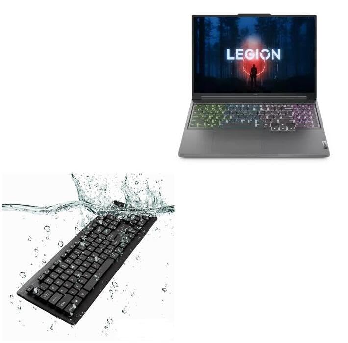 BoxWave Keyboard Compatible with Lenovo Legion Slim 5i (RTX 4050) - AquaProof USB Keyboard, Washable Waterproof Water Resistant USB Keyboard for Lenovo Legion Slim 5i (RTX 4050) - Jet Black