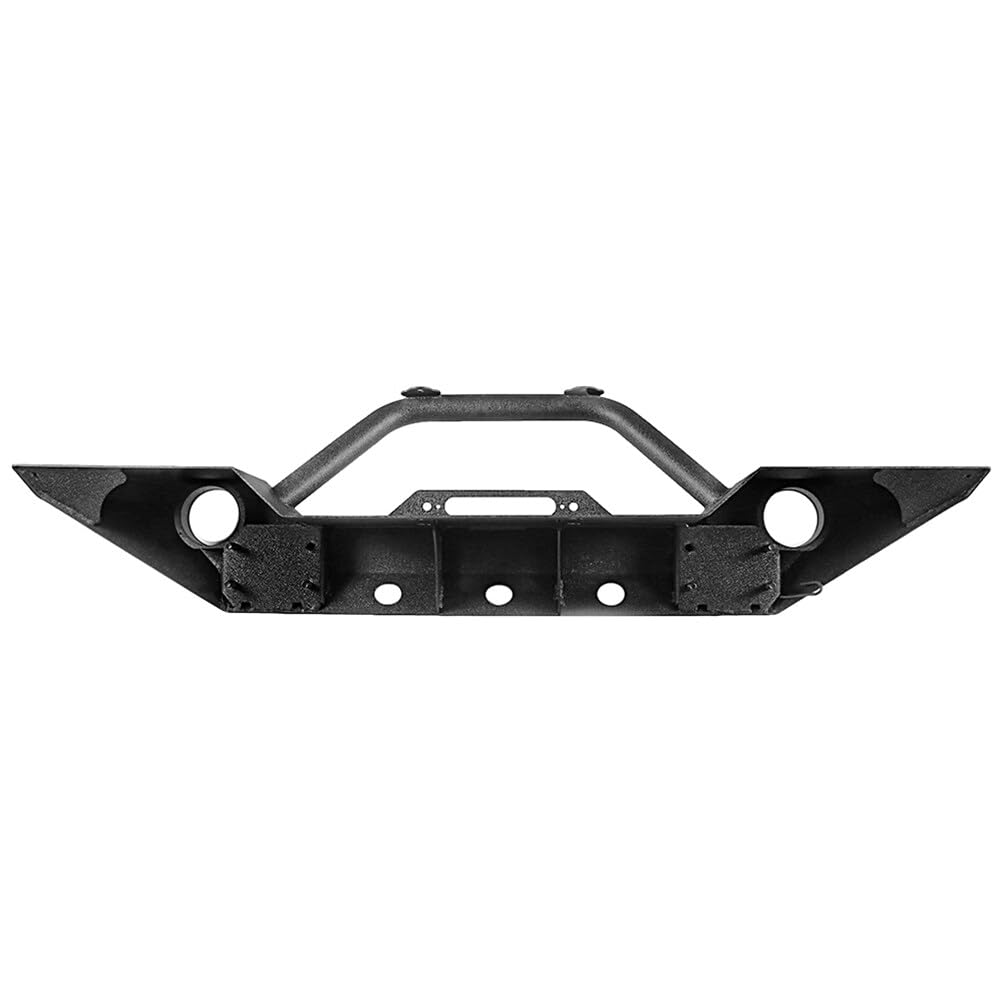 OCPTY Front Bumper and Rear Bumper with and Tire Carrier Fit For 2007-2015 2016 2017 2018 for Jeep Wrangler JK Winch Plate with D-ring with and Tire Carrier Texture Black
