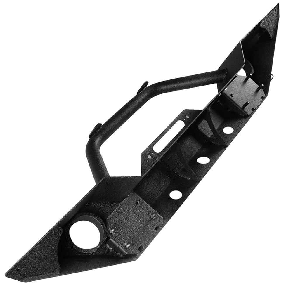 OCPTY Front Bumper and Rear Bumper with and Tire Carrier Fit For 2007-2015 2016 2017 2018 for Jeep Wrangler JK Winch Plate with D-ring with and Tire Carrier Texture Black