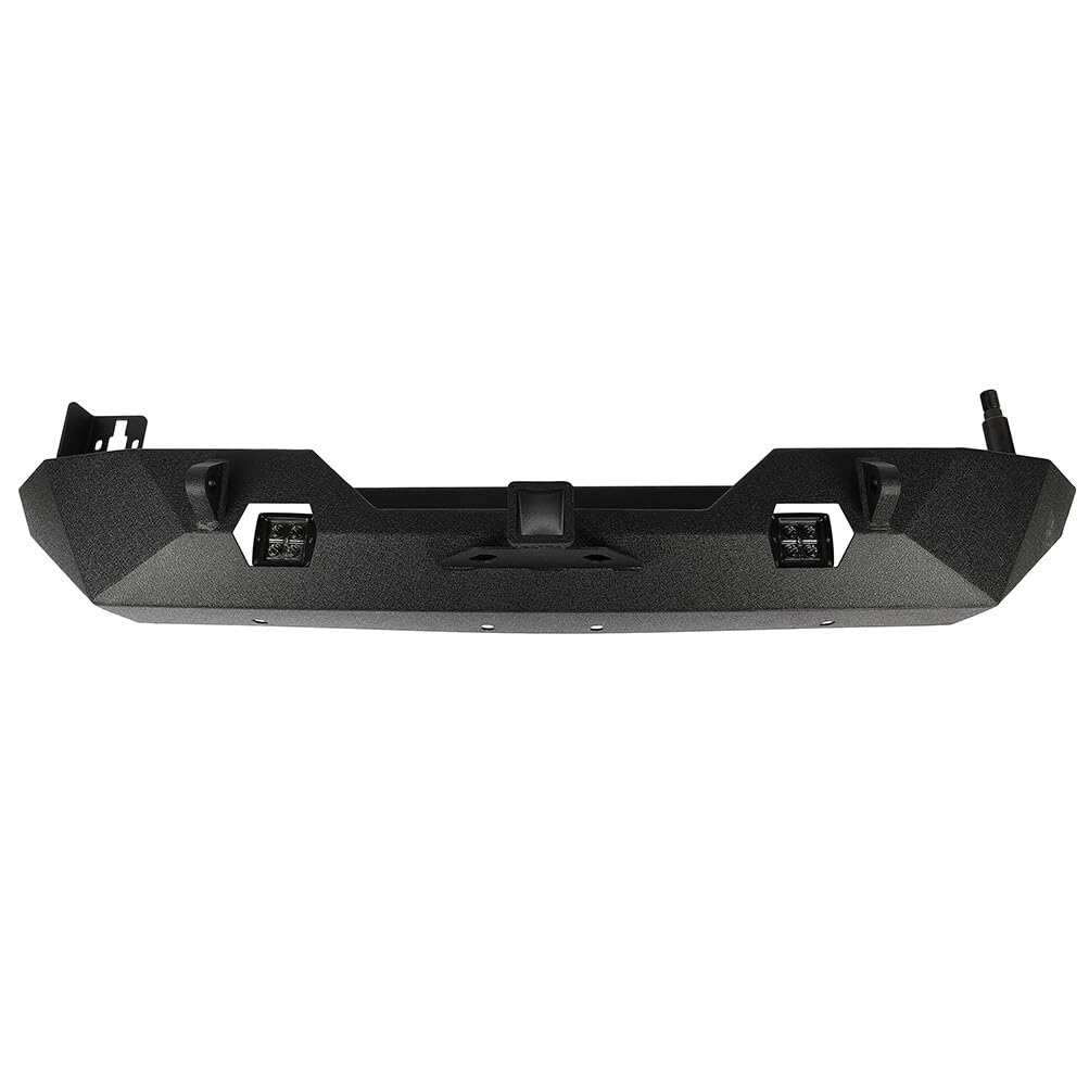 OCPTY Front Bumper and Rear Bumper with and Tire Carrier Fit For 2007-2015 2016 2017 2018 for Jeep Wrangler JK Winch Plate with D-ring with and Tire Carrier Texture Black