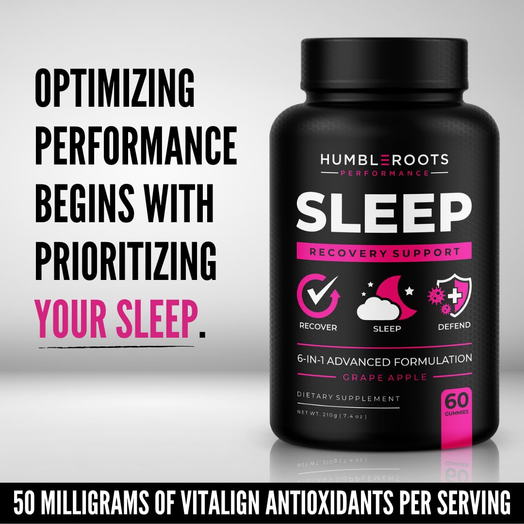 All-Natural Melatonin Gummies for Recovery, Immunity, & Sleep Support | Melatonin & Organic Ashwagandha KSM-66 | Chaga & Turkey Tail Mushroom | VitAlign Antioxidant Polyphenols & Vitamin D3 | 60-Count