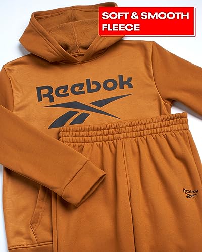 Reebok Boys' Jogger Set - 2 Piece Active Fleece Long Sleeve Hoodie Sweatshirt and Jogger Sweatpants for Boys (Sizes: 4-10), Size 8, Meerkat