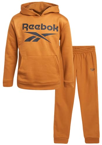 Reebok Boys' Jogger Set - 2 Piece Active Fleece Long Sleeve Hoodie Sweatshirt and Jogger Sweatpants for Boys (Sizes: 4-10), Size 8, Meerkat