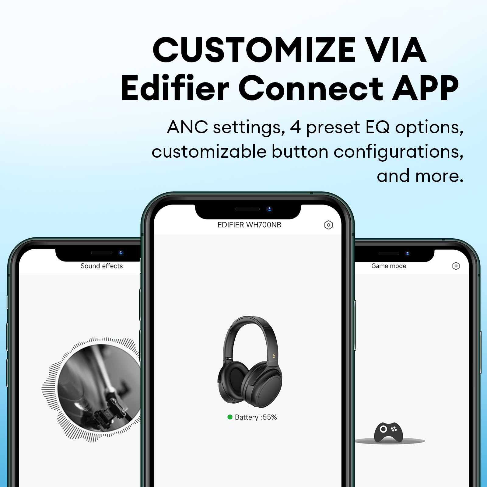 Edifier WH700NB Active Noise Cancelling Headphones - 68H Playtime - AI Call Noise Cancellation - Dual Device Connection - Lightweight & Foldable Design - Fast Charge - Bluetooth 5.3 - Ivory