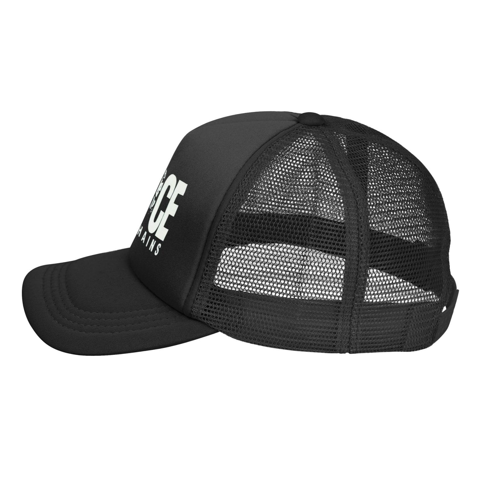 CASOWAT Alice Rock in Chains Band Mesh Baseball Cap for Men Women Adjustable Snapback Caps Summer Trucker Hat Black