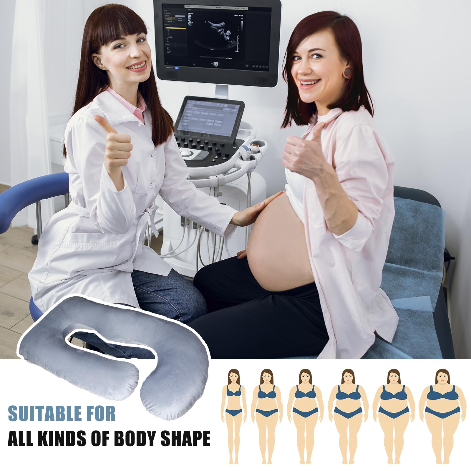 RIJINHONGMU Pregnancy Pillows, U-Shape Full Body Pillow β Grey
