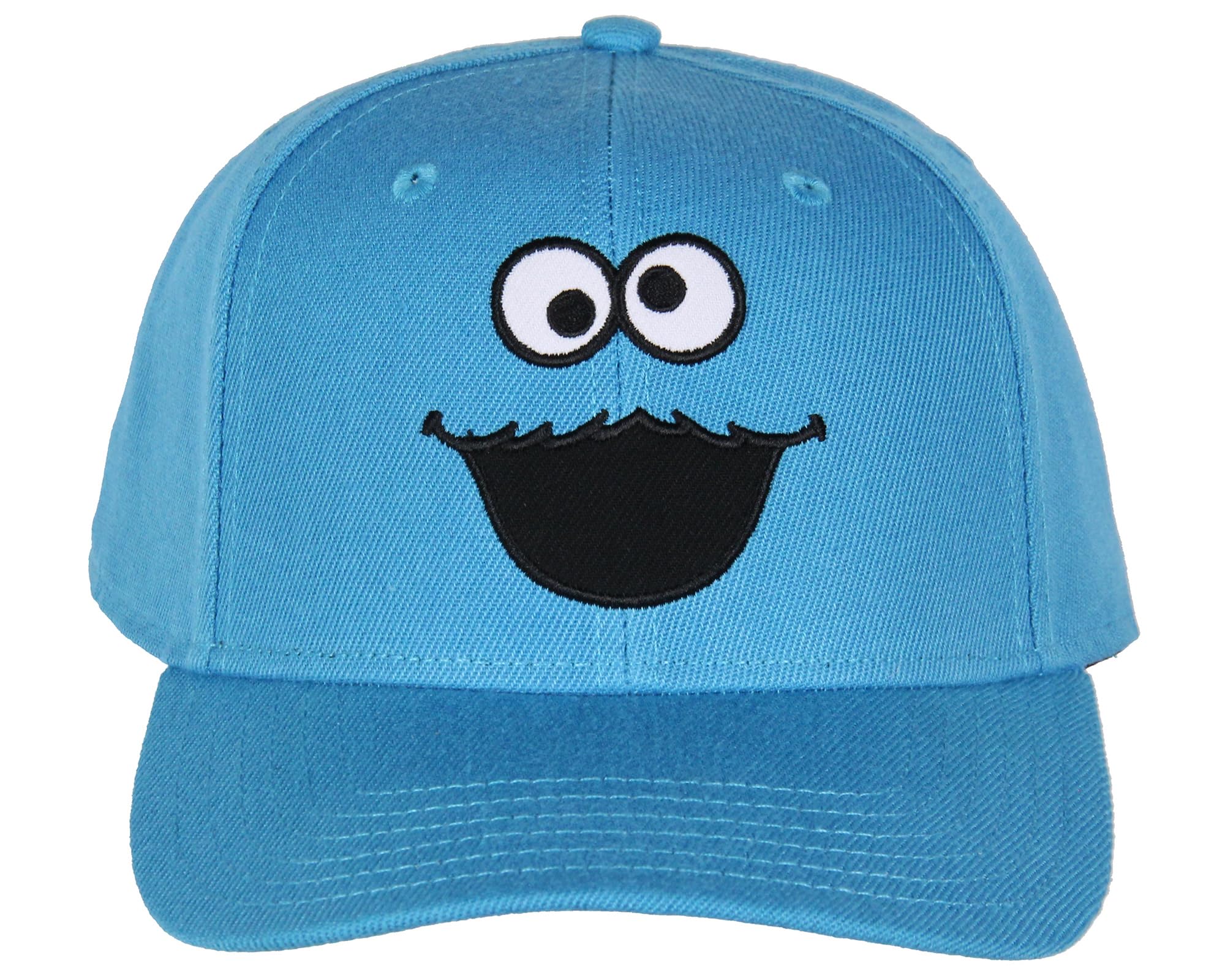 Sesame Street Cookie Monster Mens' Snapback Hat Adult Precurve Adjustable Cap | Perfect for Everyday Wear Blue