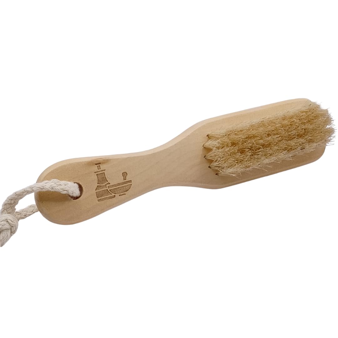 High Thyme FARMacy Pumice Stone for Feet with Natural Bristle Nail Brush - 7.25" Pumice Stone for Feet Callus Remover - Foot Pumice