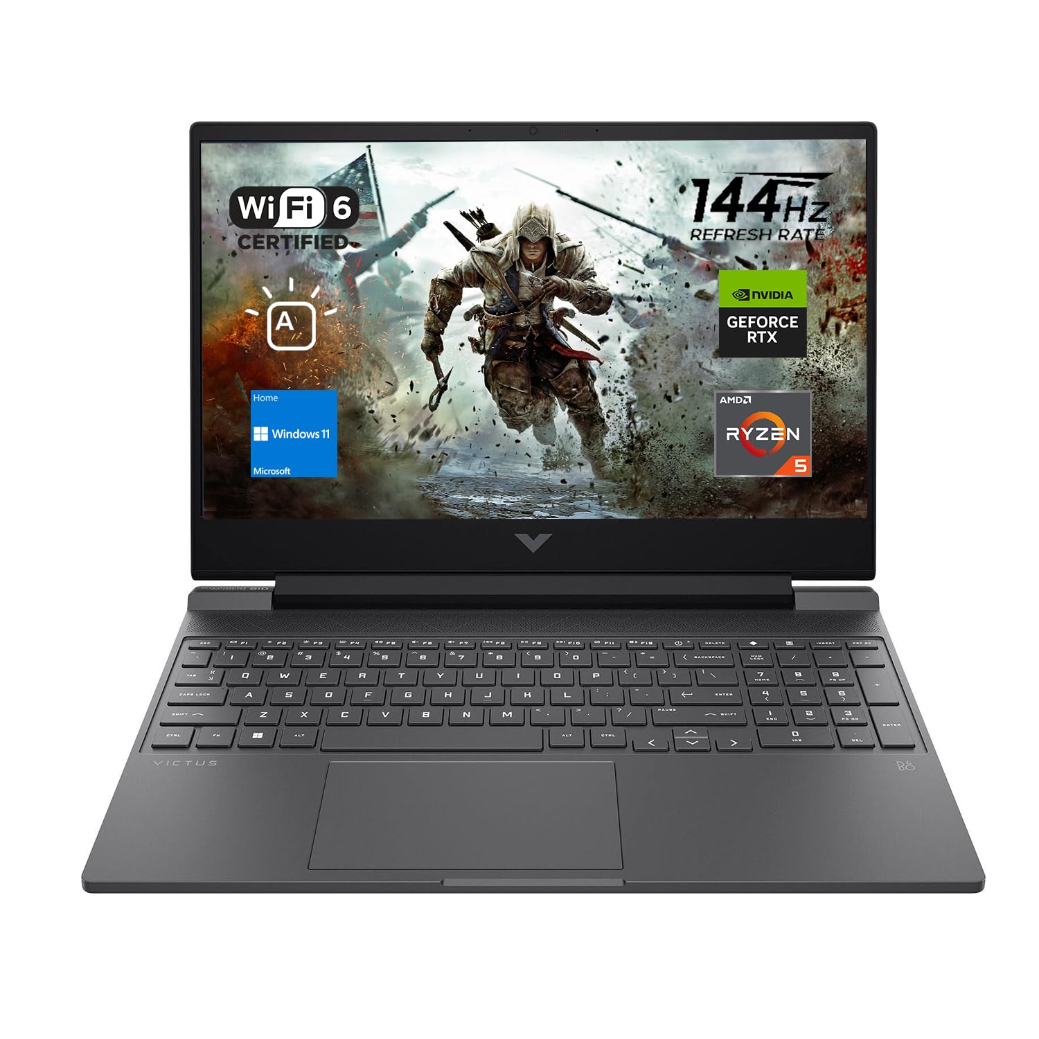 HP Victus 15 Gaming Laptop, 15.6" FHD 144Hz Display, AMD Ryzen 5 7535HS, 64GB DDR5 RAM, 2TB PCIe M.2 SSD, NVIDIA GeForce RTX 2050, HDMI, Webcam, Backlit Keyboard, Wi-Fi 6, Windows 11 Home, Silver