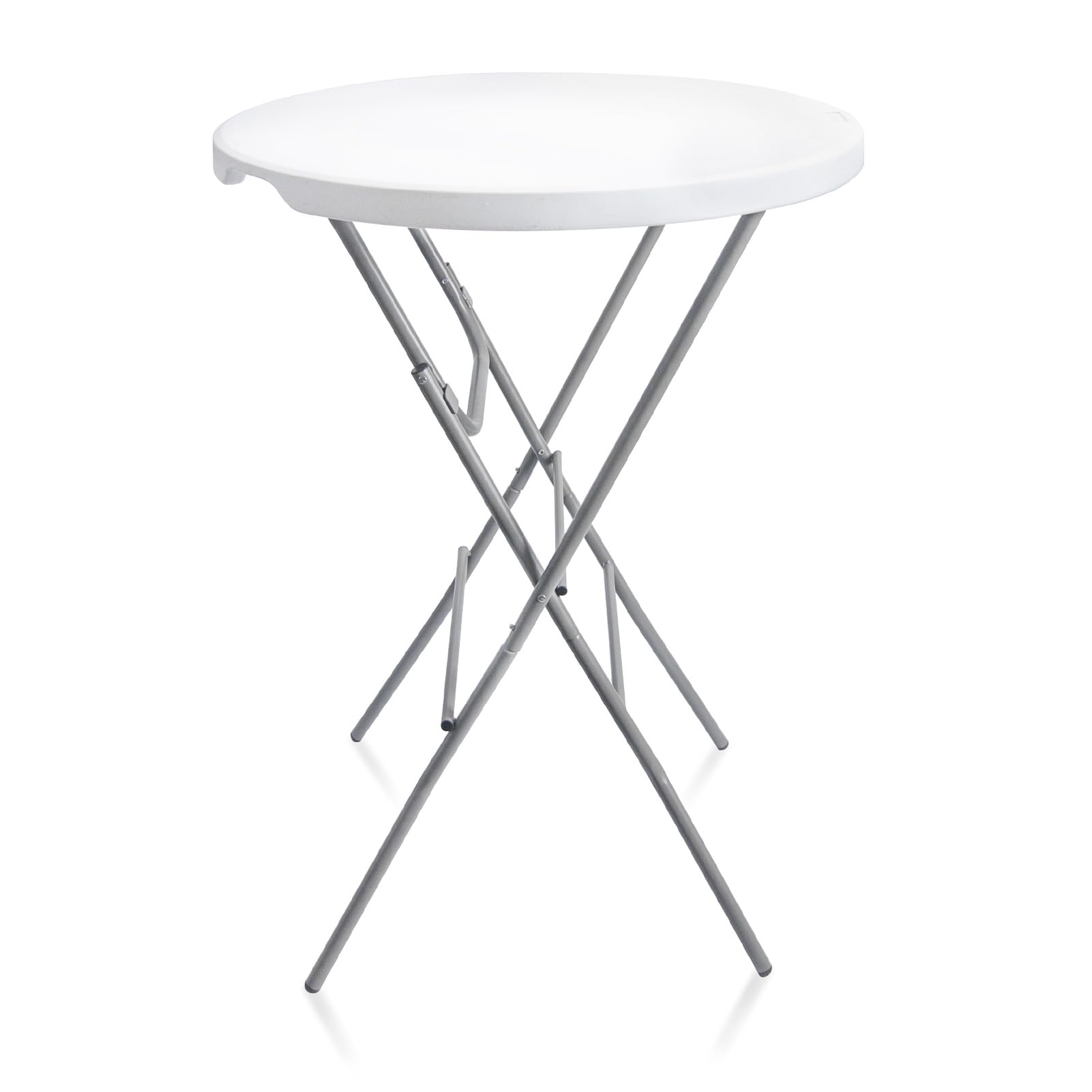 Byliable 32in Cocktail Folding High Top Table Bar Height Plastic Round Folding Table Indoor Outdoor with Removable Legs for Parties, Patio, Dining Room, Wedding