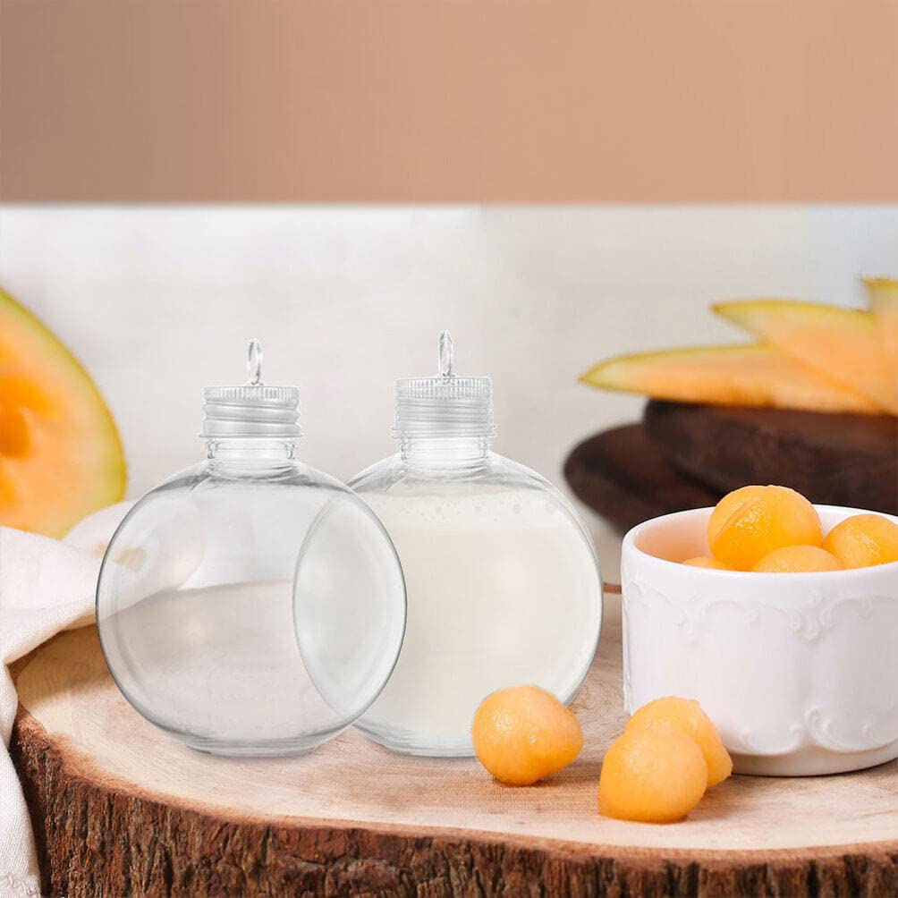Unomor Fillable Drink Tree Ornaments 10pcs Fillable s Clear Plastic Light Bulb Shaped Bottle Empty Xmas Baubles for Christmas Party Favor Supplies Silver Christmas Ornaments Ball