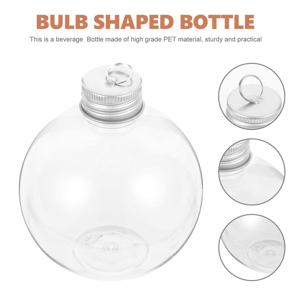 Unomor Fillable Drink Tree Ornaments 10pcs Fillable s Clear Plastic Light Bulb Shaped Bottle Empty Xmas Baubles for Christmas Party Favor Supplies Silver Christmas Ornaments Ball