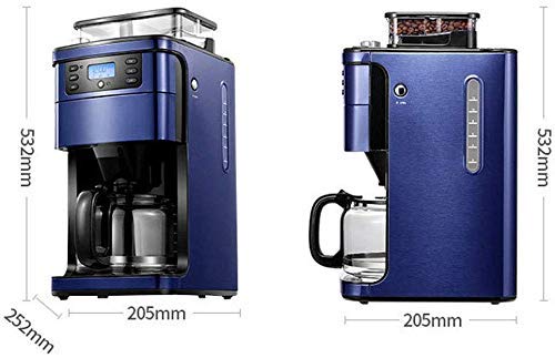 ROLTIN Coffee Machine Coffee Maker 2-12 Cup Programmable Coffee Machine with APP Control Pot Drip Coffee Maker with Timer And Thermal Pot Permanent Filter Coffee Maker Blue