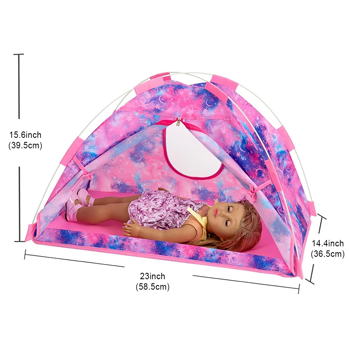 ZITA ELEMENT 11 Items 18 Inch Doll Accessories Camping Tent Set - Including Doll Camping Tent Clothes Set Binoculars Campfire Chocolate Compressed Biscuit