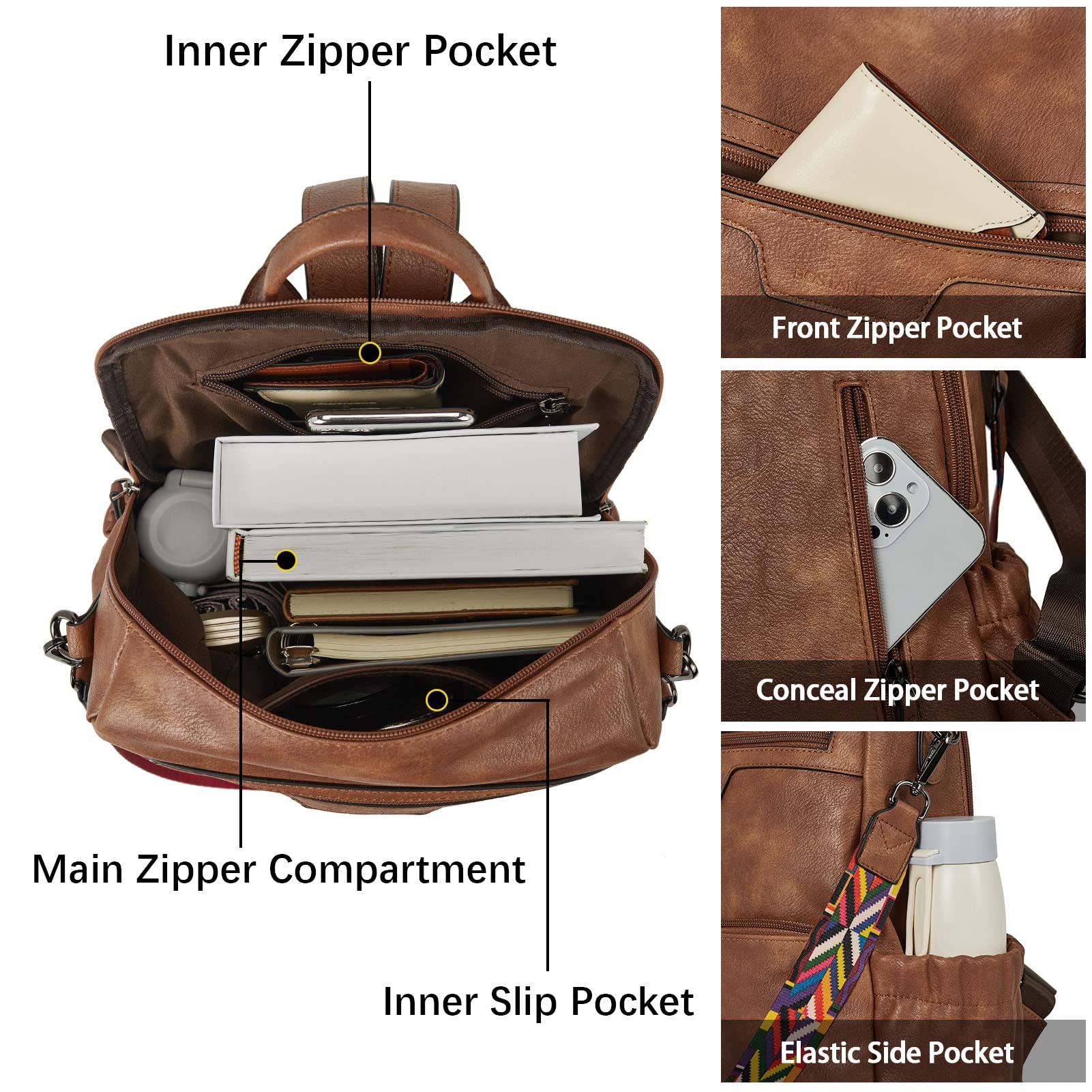 BOSTANTEN Small Wallet For Women & Backpack for women