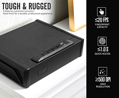 RPNB Gun Safe,California DOJ Certified,Quick-Access Pistol Safe for Multiple Handguns with Biometric Fingerprint Lock