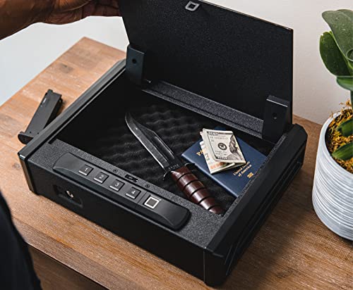 RPNB Gun Safe,California DOJ Certified,Quick-Access Pistol Safe for Multiple Handguns with Biometric Fingerprint Lock