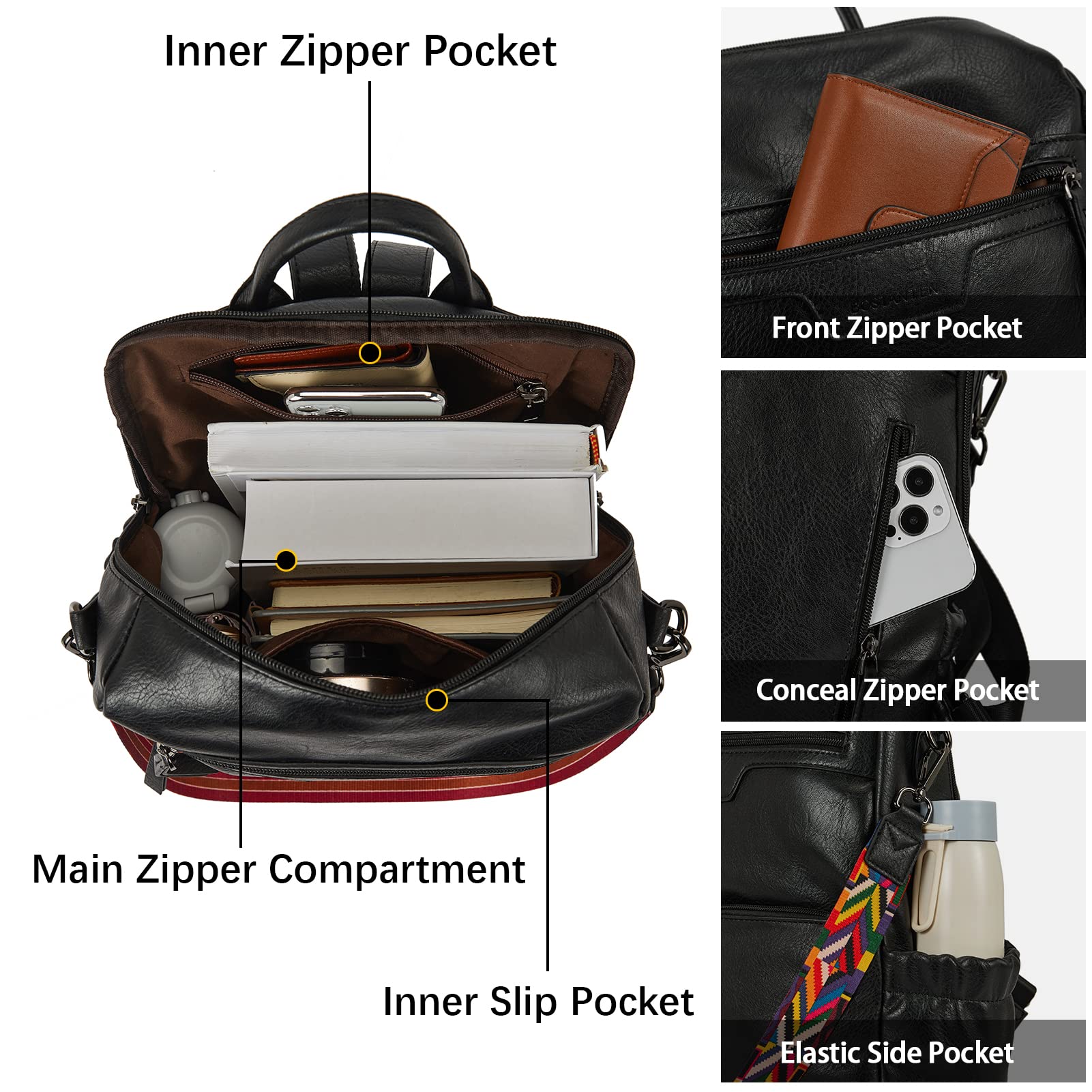 BOSTANTEN Small Wallet For Women & Backpack for women
