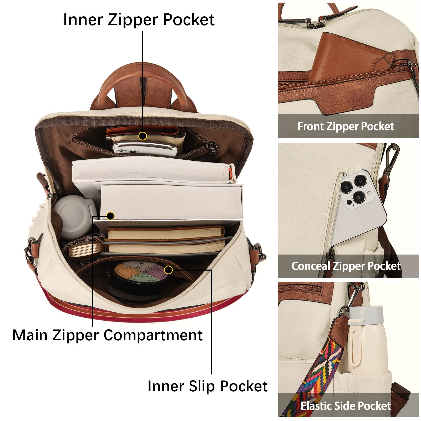 BOSTANTEN Small Wallet For Women & Backpack for women