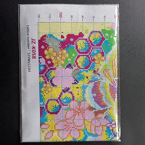 YMJD DIY Cross Stitch Embroidery Kit, 11CT Printed Embroidery Kit DIY Cross Stitch Embroidery Kit – Bee 36 x 36 cm