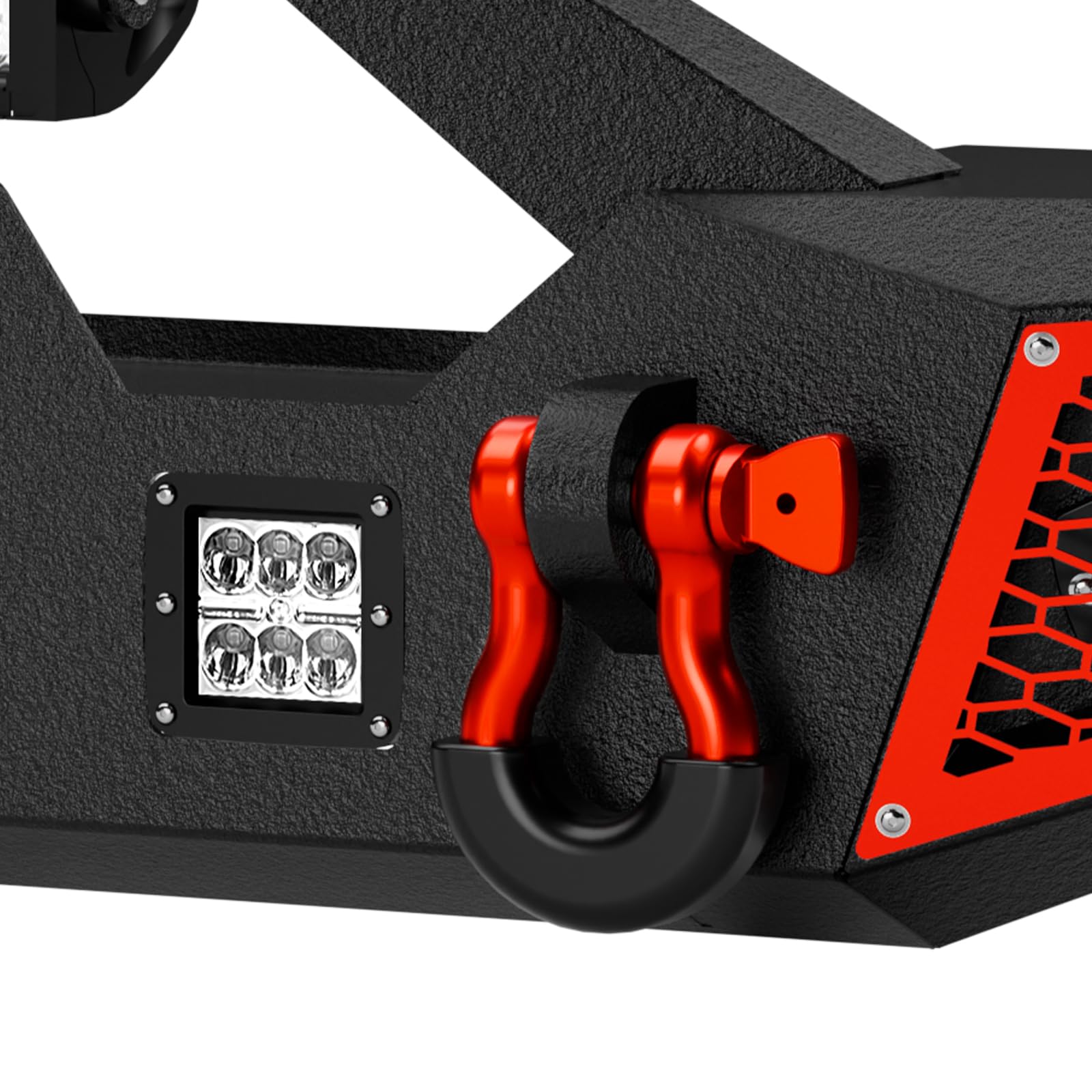 OBNAUX Front Bumper Compatible with 1987-2006 Jeep Wrangler TJ YJ LJ (2/4 Doors) Rock Built-in Winch Plate & D-rings